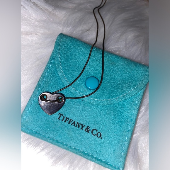 Tiffany & Co. | Jewelry | Tiffany Co Silver Heart Pendant With Blue ...